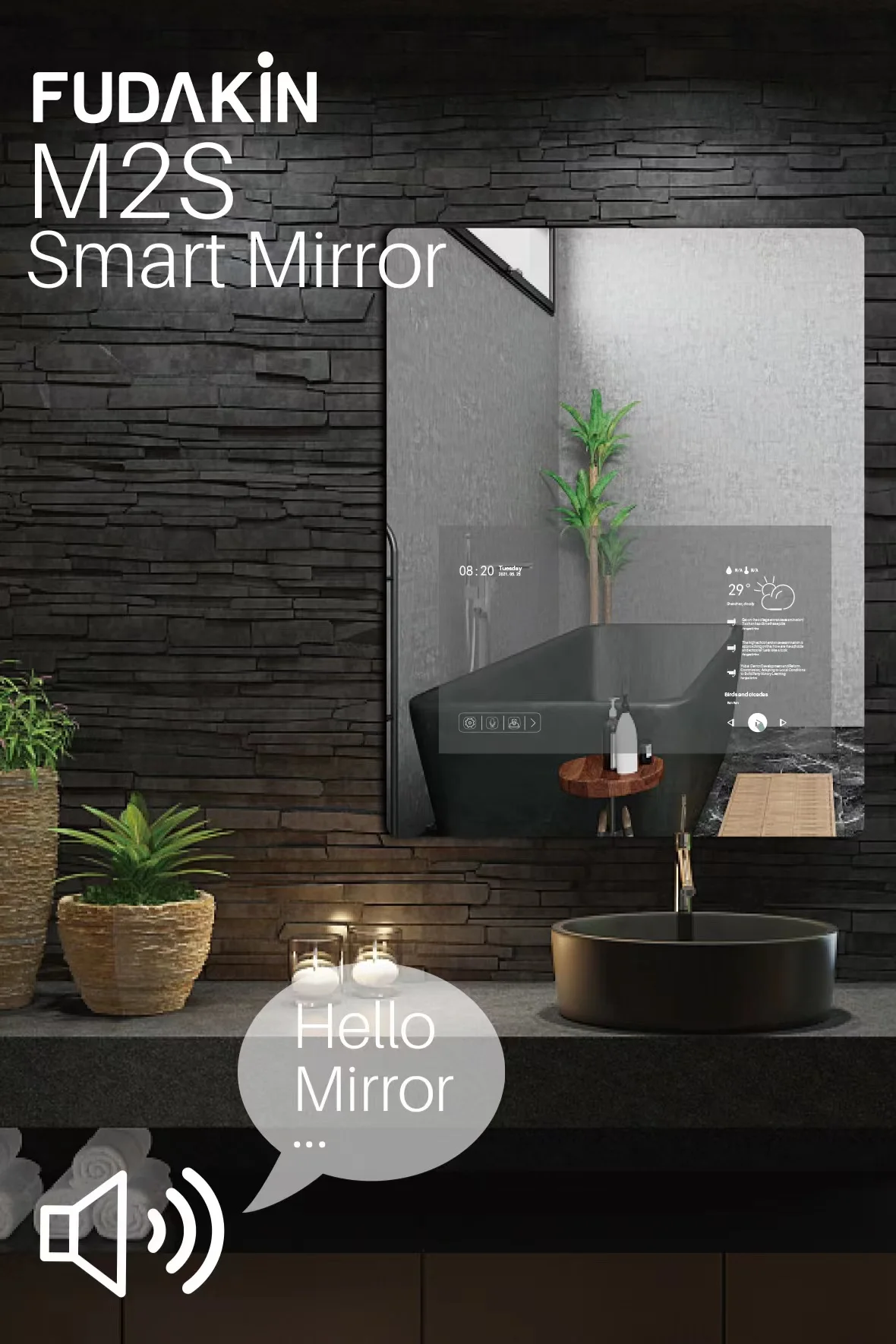 Fudakin Blue-tooth Wifi Android Touch Screen Smart Mirror With Led ...