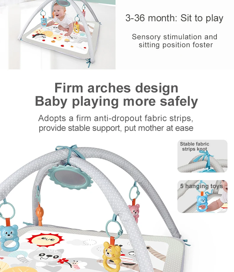 Baby Lay to Sit-up Activity Gym - Soft Cotton Play Mats