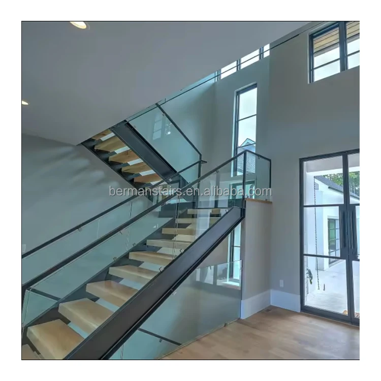 Modern Diy Floating Stairs Wooden Staircase Steel Staircase Indoor Curved Fabricated Steel ...