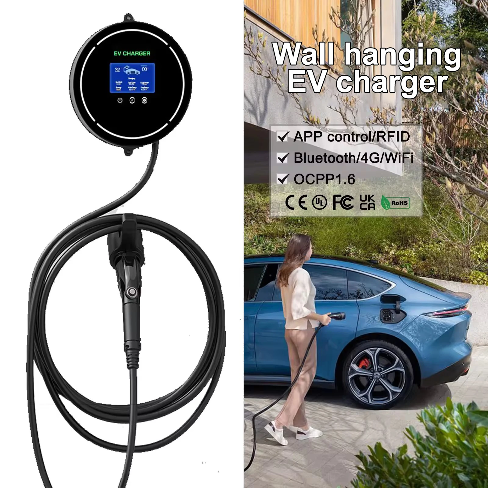 22kw Ac Ev Charger Wall Box Type 2 Fast Charging Wall-mounted Dc Ev ...