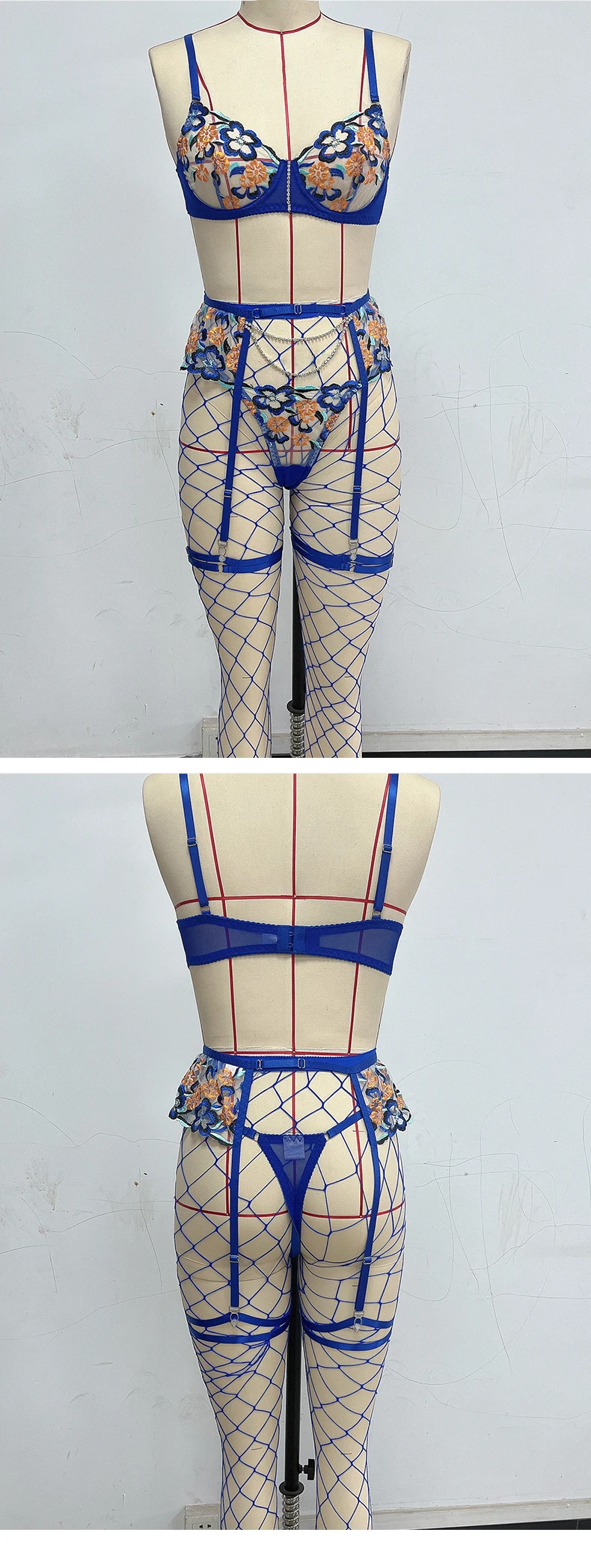 Wholesale Women Sexy Floral Embroidery Lingerie Set Hot Ladies Sexy