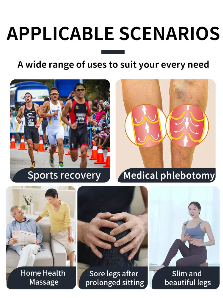 4 Chamber Full Leg Muscle Rapid Sequential Air Pressure Pneumatic ...