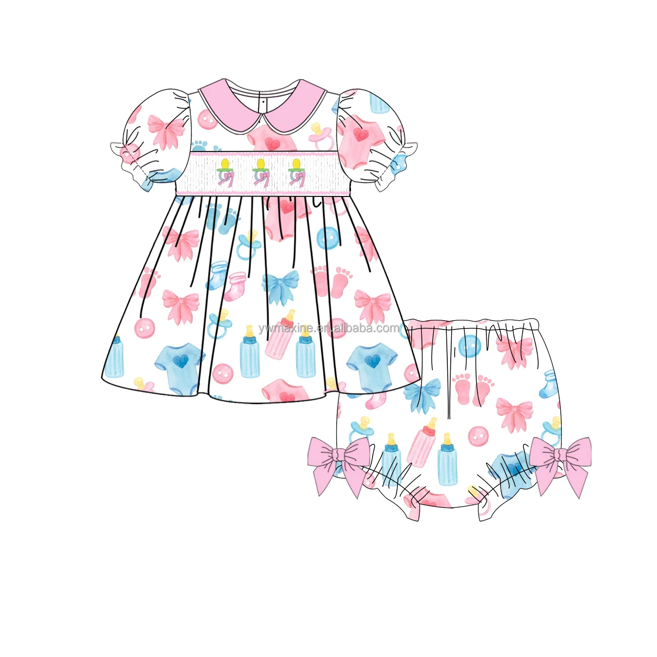 Maxine Children Clothing Sets Summer Boutique Baby Girl Causal Dresses ...