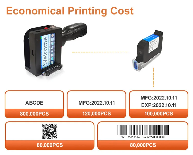 Oem Portable Handheld Expiry Date Code Printer For Plastic Bags