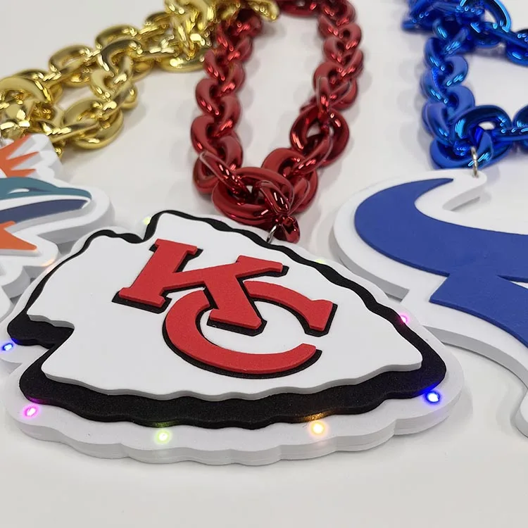 Large Logo Plastic Big Chain 3d Necklace Eva Foam Fan Football Teams ...