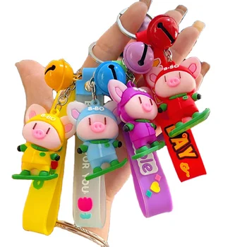 Cute Piggy Cartoon Car Key Chain Creative Bag Pendant Key Ring Kids ...