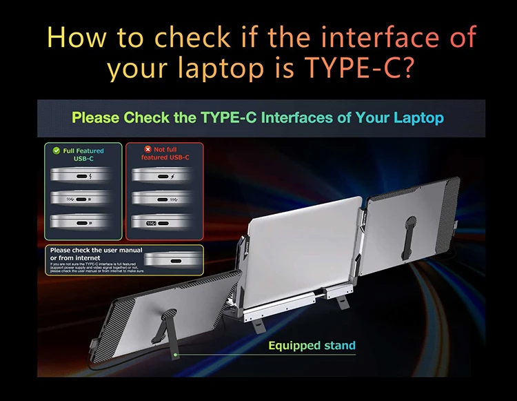 Triple Laptop Monitor Extender 360 Rotation F2 Portable Laptop Screen ...