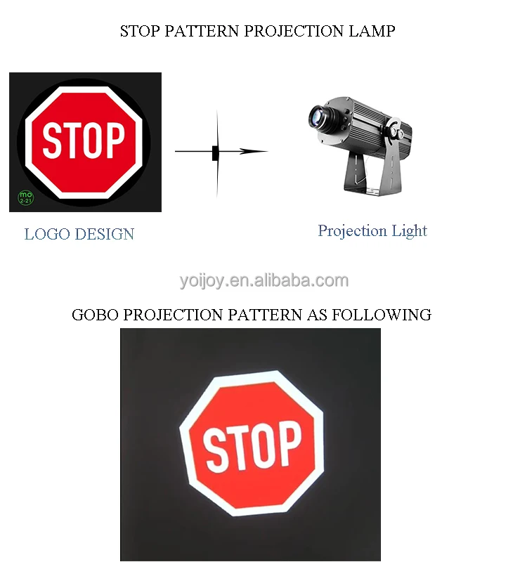Yoijoys 200W Advertising Lights LED Stop Sign Gobo Projection Lamp Long ...