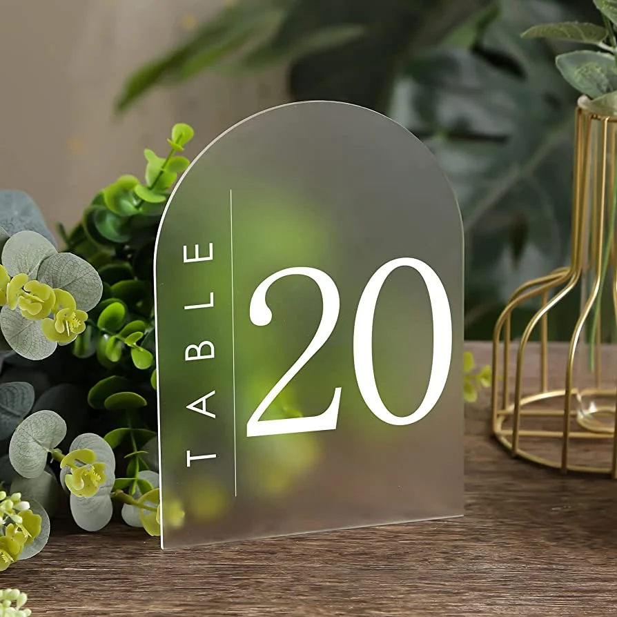 Arch Acrylic Table Signs Frosted Table Numbers Wedding for Wedding ...