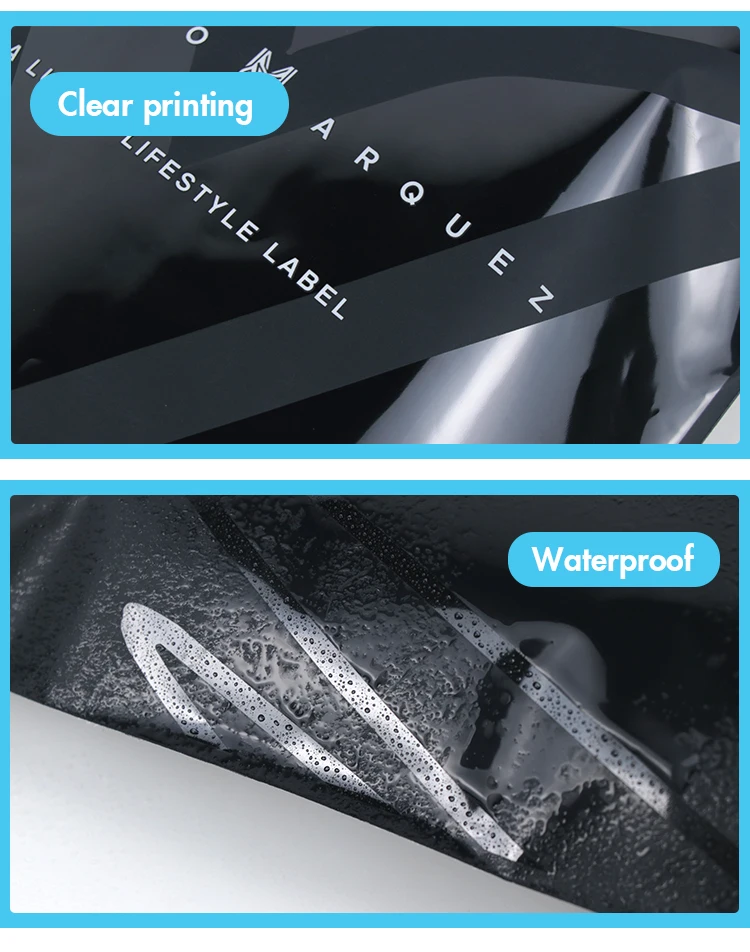 Custom Printed Black UV Packaging Ziplock Bag Plastic Resealable UV ...