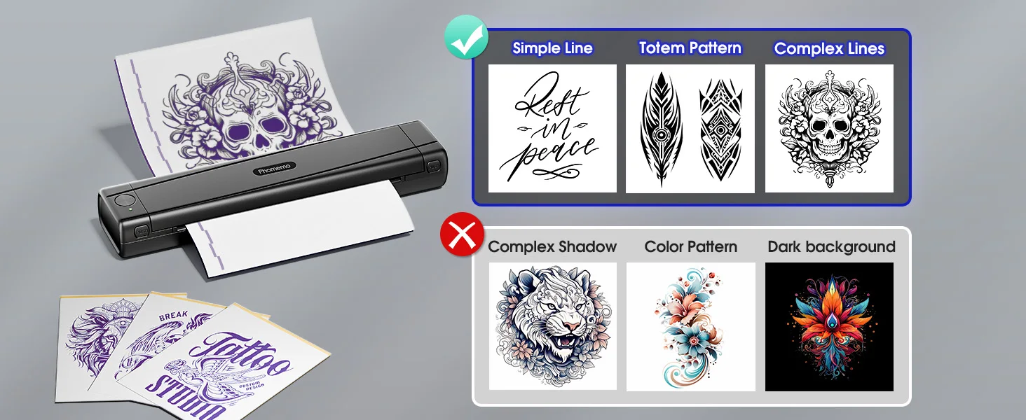 TP88 Tattoo Stencil Transfer Printer Wireless A4 Bluetooth Tattoo ...