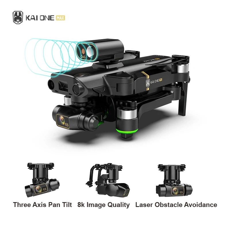 Updated KAI ONE MAX Drone 8K Camera 3 Axis Gimbal Anti Shake Laser Obstacle Avoidance Brushless Foldable Quadcopter Drone