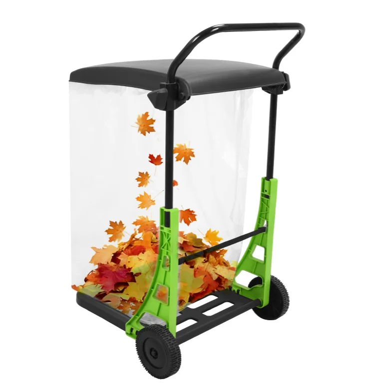 Portable Garden Leaf Cart Trolly with Wheels Outdoor Grass Waste ...