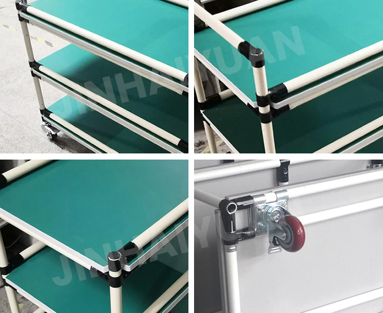 Anti-static Material Turnover Trolley - Lean Composite Tube Shelves