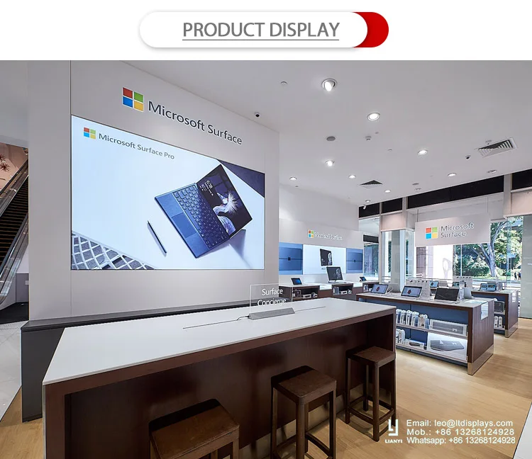 Modern Computer Shop Interior Design Laptop Display Counter Table for ...
