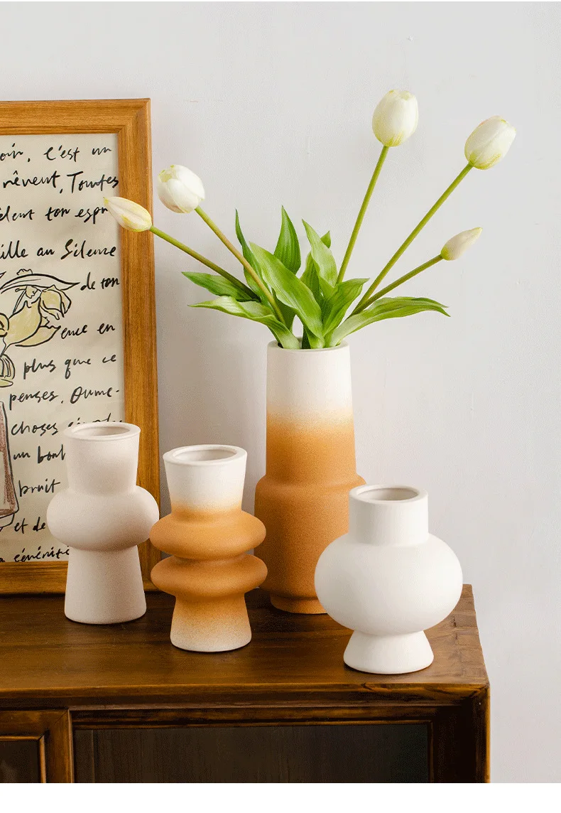 Hotsale Custom Logo Modern Desktop Gradientceramic Flower Vase ...