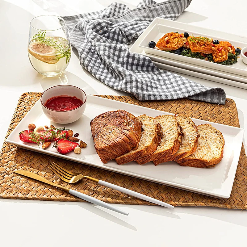 Rectangle Dinner Plate Rectangle Dish Tableware for Fast Food Light ...