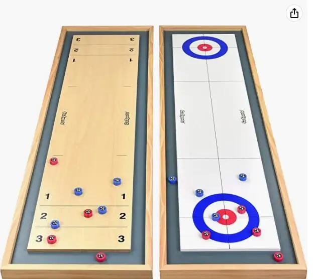 Classic Shuffleboard and Curling 2-in-1 Board Game