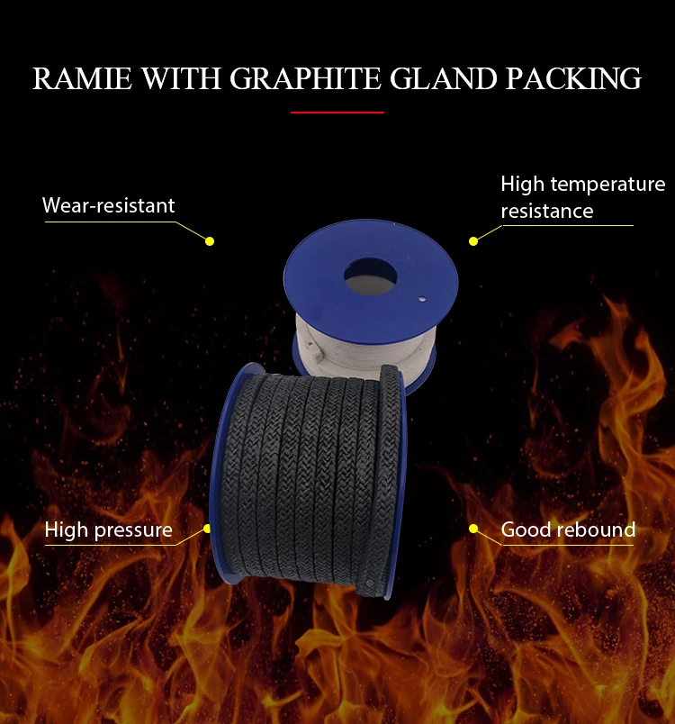 Impregnated Braided Graphite Packing Steam Valve Ramie Fiber Gland ...