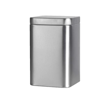 Silver Square Tea Tin With Slip Cover Lid,Coffee And Tea Container,For ...