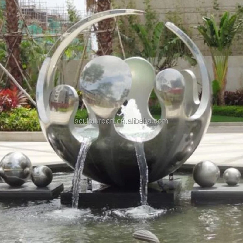 Large Modern Polished Garden Art Decoration Water Fall Fountain Outdoor ...