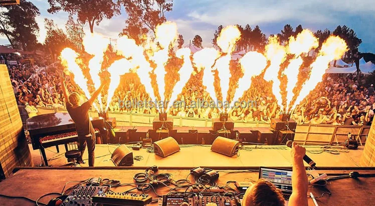 Dmx512 3 Head Fire Flame Stage Machine Triple Way Flame Thrower Effect ...