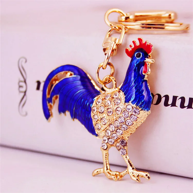 Metal Zinc Alloy Gold Plated Animal Rooster Sparkling Rhinestone ...