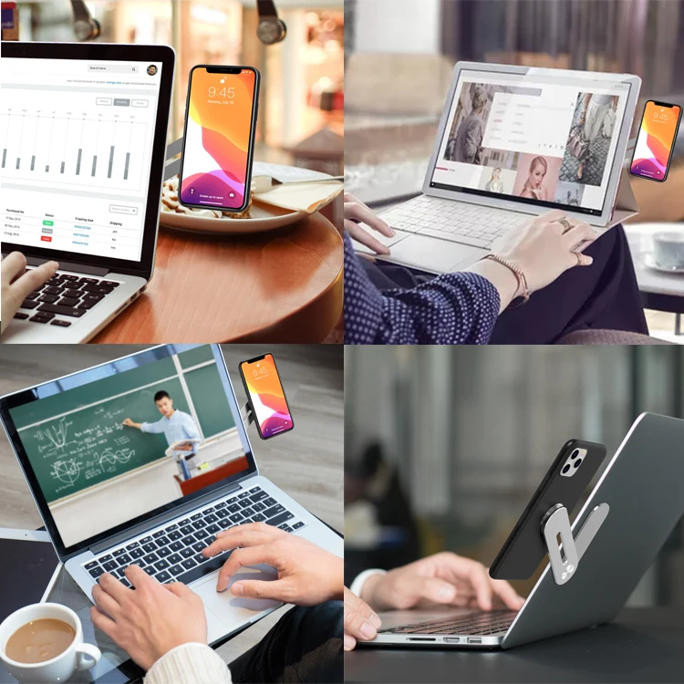 Aluminum Dual Screen Magnetic Phone Holder for Laptop