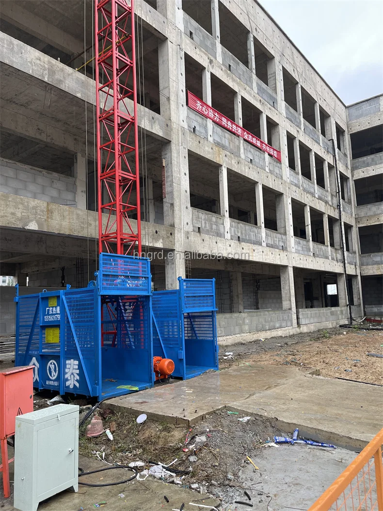 New Single Column Double Cage Motor-Driven Material Hoist for ...
