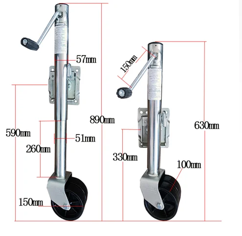 1500lbs Trailer Jack with Dual Wheels 10" Travel Trailer jockey Wheel ...