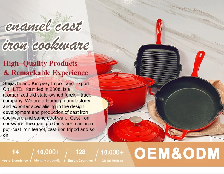 Oval Cast Iron Enamel Kitchen Cookware Food Pot Big Dutch Oven Cast ...