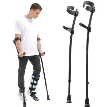 Health Bazaar Adjustable Forearm Crutches Aluminum Walking Cane Medical ...