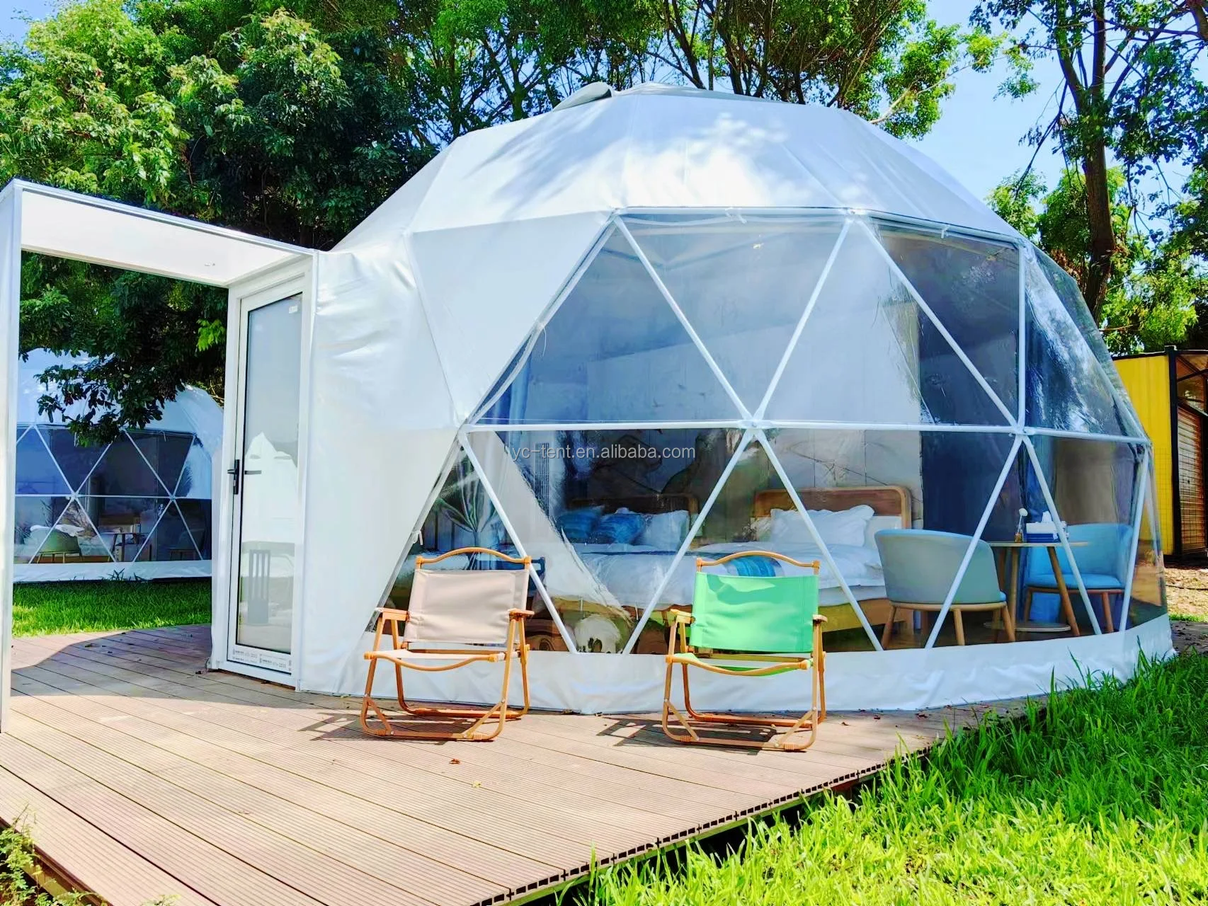 Transparent PVC Dome Bubble Tent Geodesic Clear Dome Glamping Igloo ...