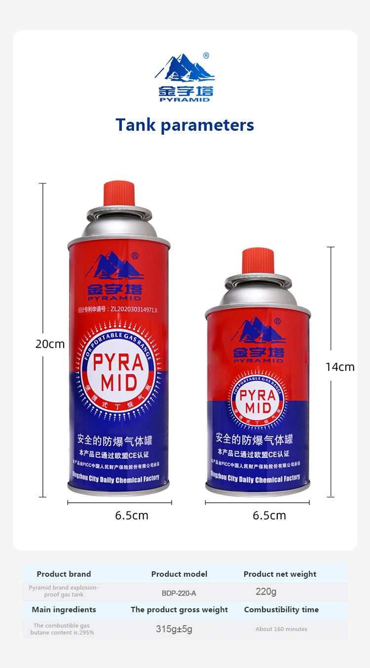 220g Butane Gas Cartridge - Perfect for Outdoor BBQ