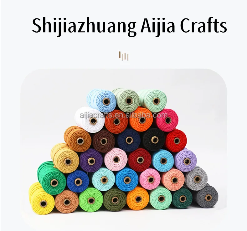 Macrame Cord Twisted Cotton Braid Cord Waist Rope 2mm 3mm 4mm Multi ...