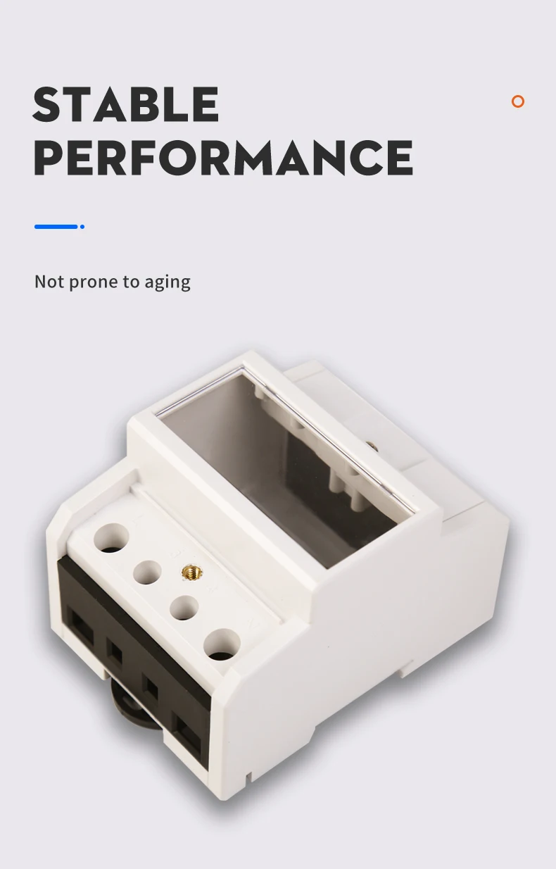 Factory Customized Single Phase 4p 35mm Din Rail Electric Energy Meter Shell Plastic Abs Anti ...