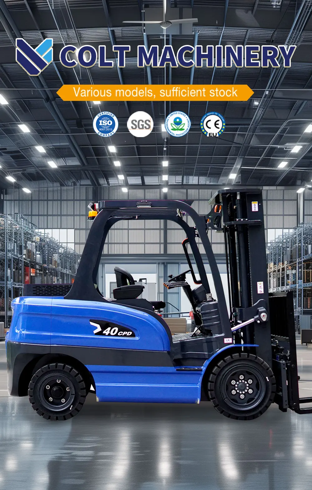 High Quality Battery Powered Forklifts 4 Ton Lift Height 3m-6m All ...