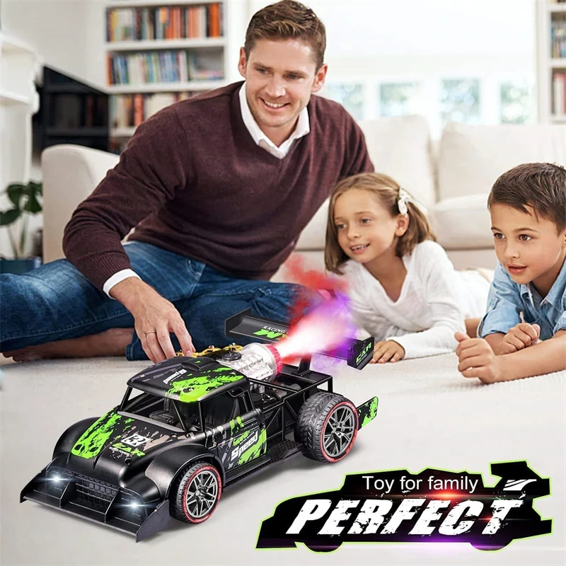 Kids Remote Control Drifting Car Toy 2.4g Alloy Rc Spray Racing Vehicle ...