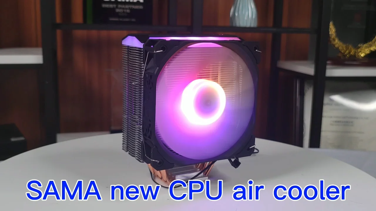 Sama Hydro Bearing Heat Pipe Air Cooler Rainbow Effect Led Fan Cpu ...