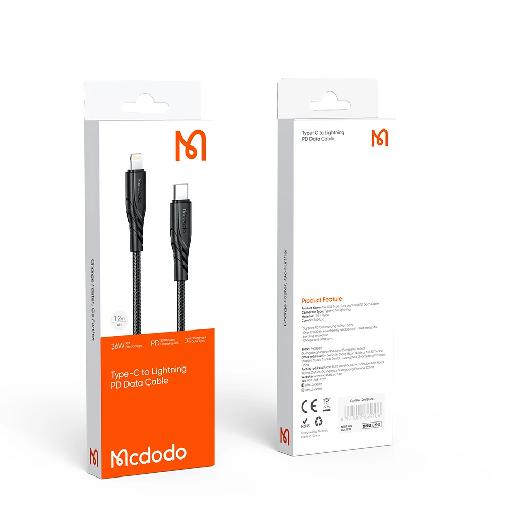 Mcdodo Cable 20w Pd Charger Type Usb C Braided Cable Type C To Lighting Data Date Cable For ...