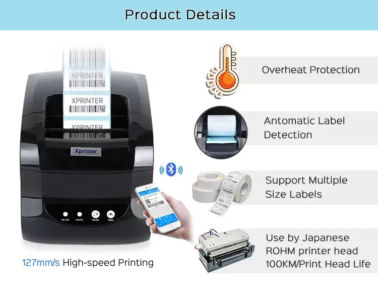 Xprinter XP-365B 80mm Two in One Thermal Printer with Bluetooth