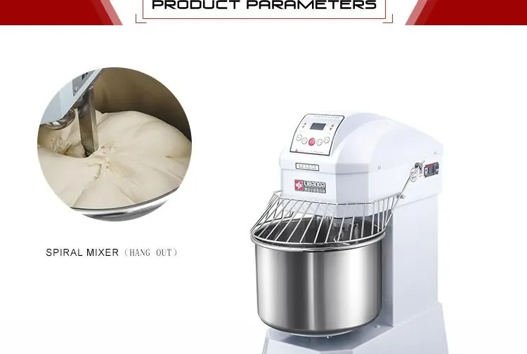 Durable 25kg 40kg Cake Dough Making Machine Spiral Mixer Removable Bowl ...