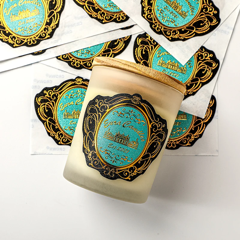 Thick Sticker, Textured Candle Labels - Custom Printing