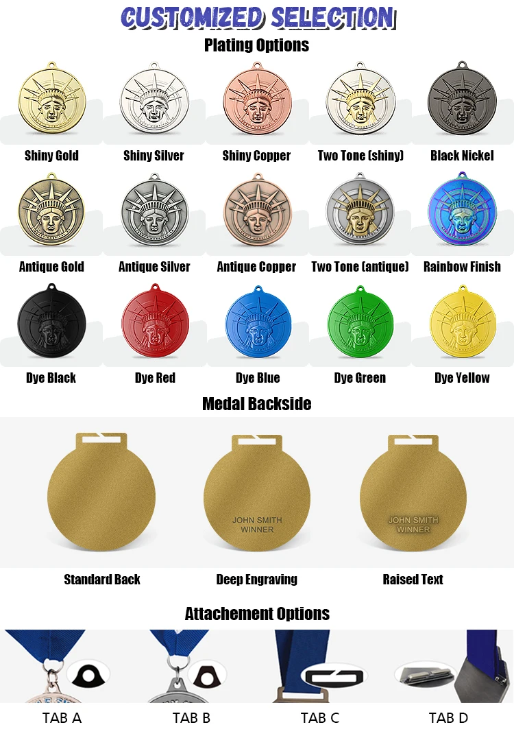 Custom Winner Gold Silver Bronze Award Medals - Enamel Design