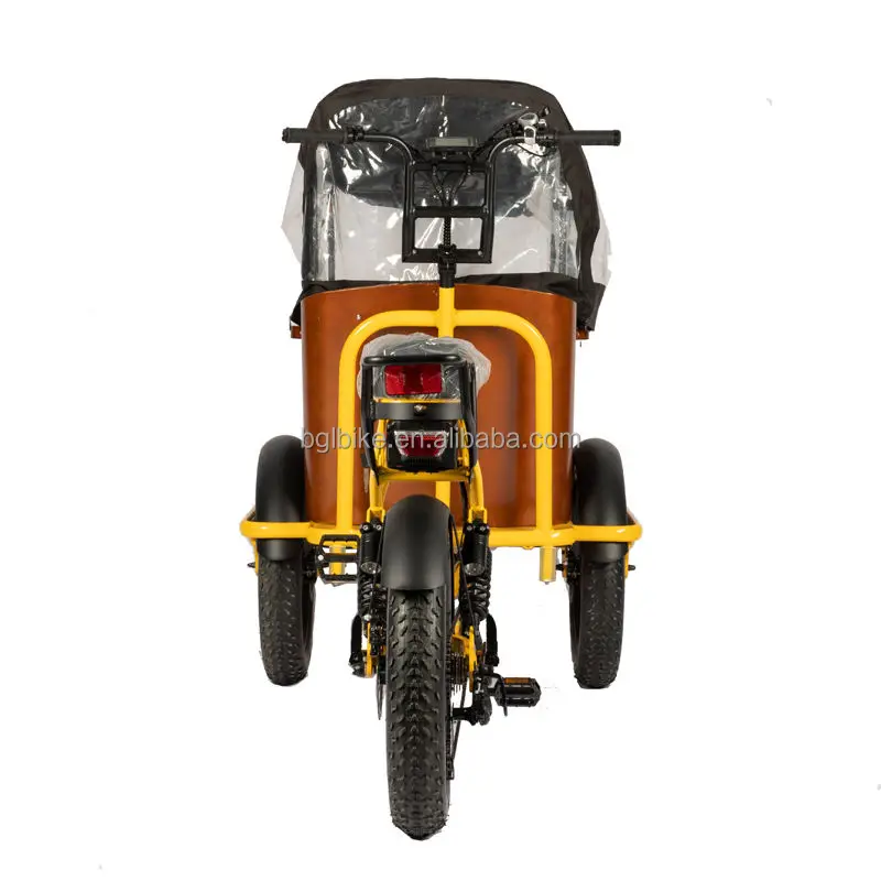 Vintage European Style Manned Wooden Electric Tricycle Cargo Powerful ...