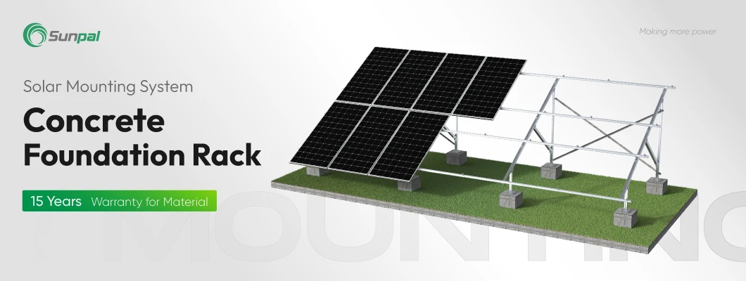 Sunpal Concrete Block with Bracket Mount System for Solar Panels