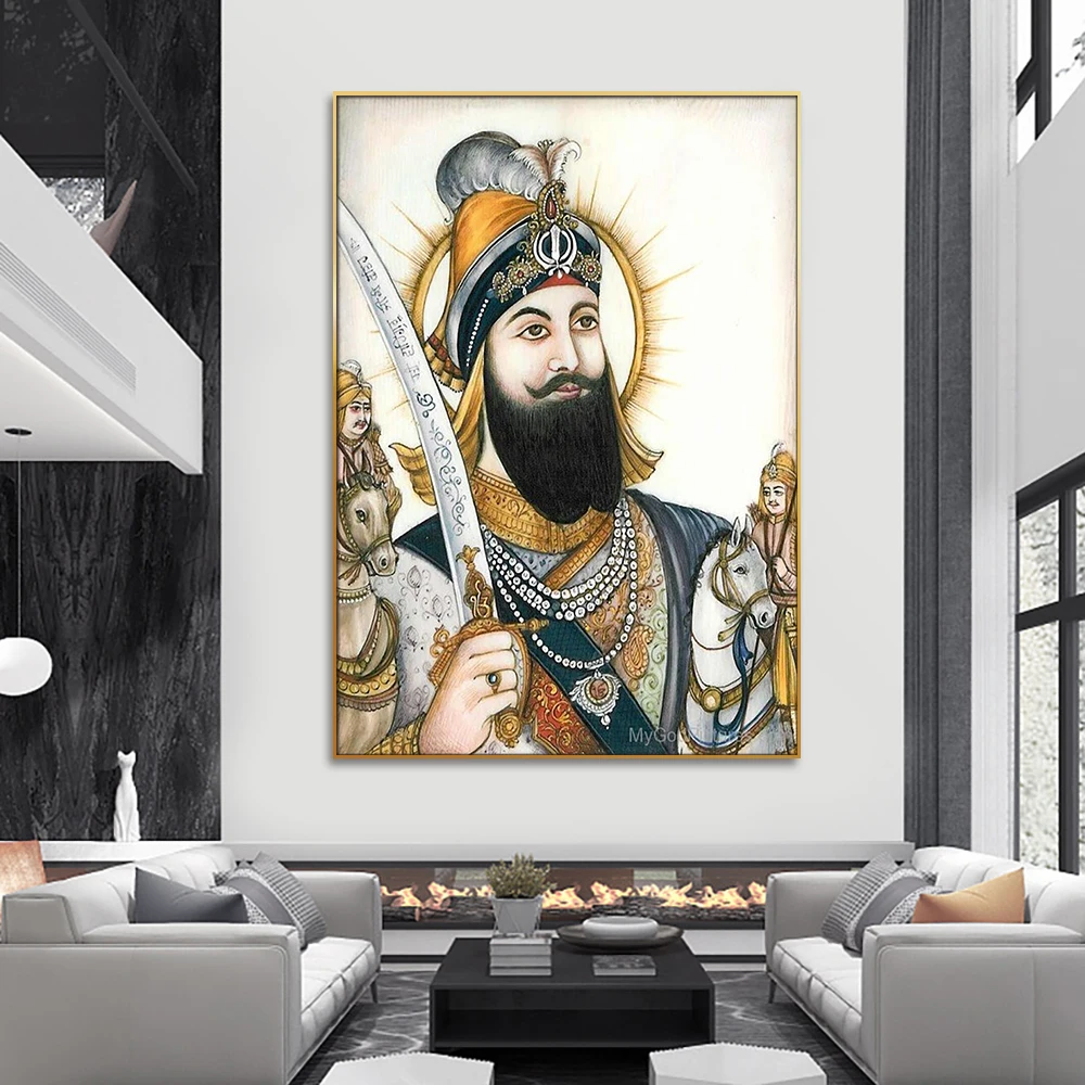 Huamiao Gobind Singh Ji Sikh Portrait Painting For Living Room Sikhism ...