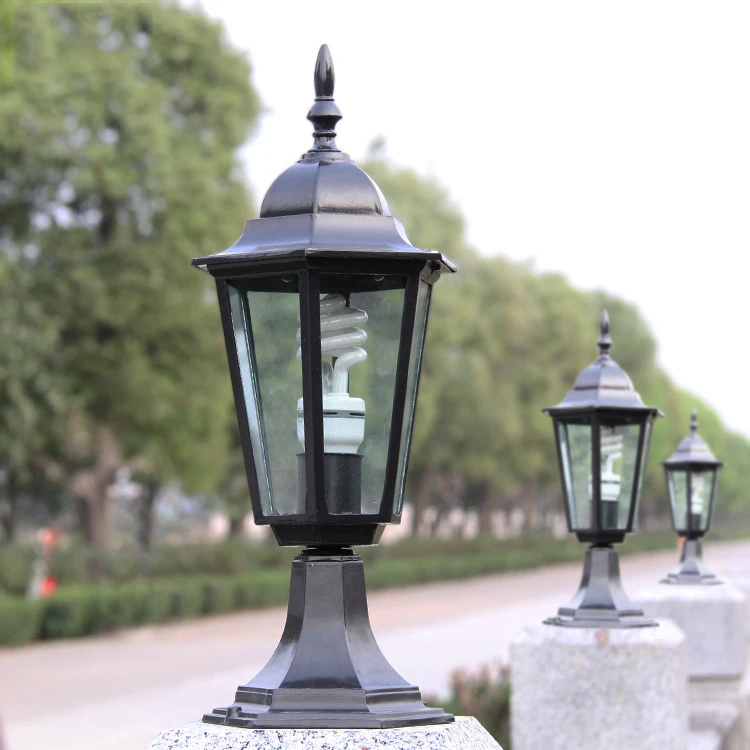 Exterior Garden Pier Mount Lamp Hot Selling Outdoor Fancy Main Gate ...
