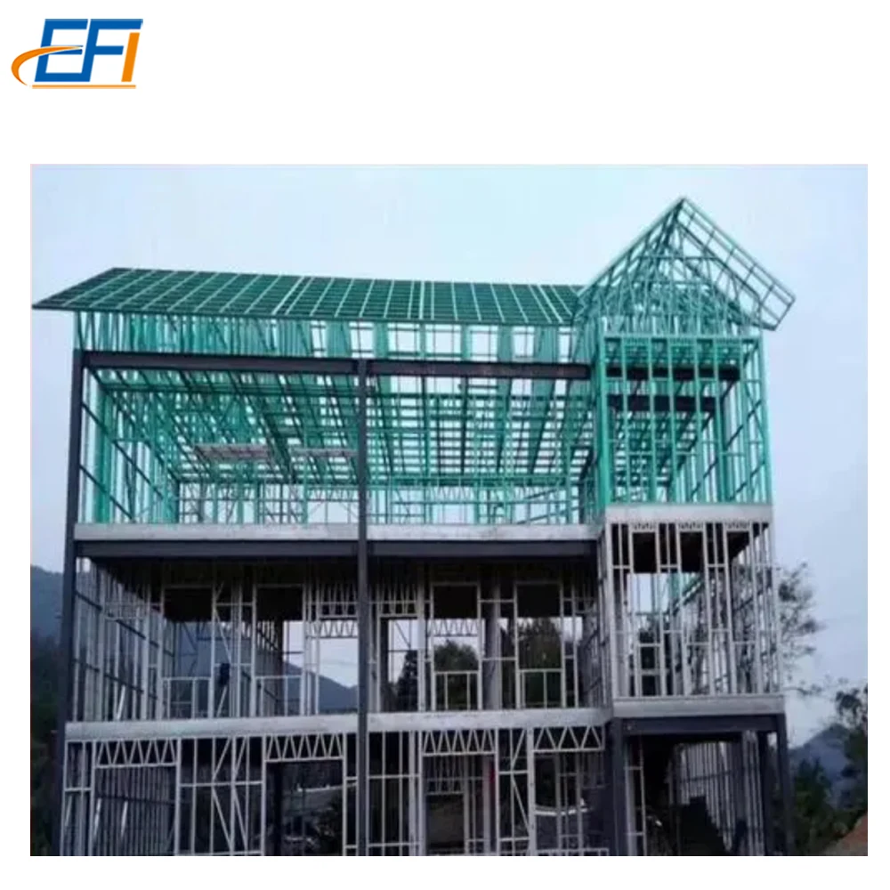 3-bed Prefab Light Steel Frame Villa Durable And Stylish Steel ...