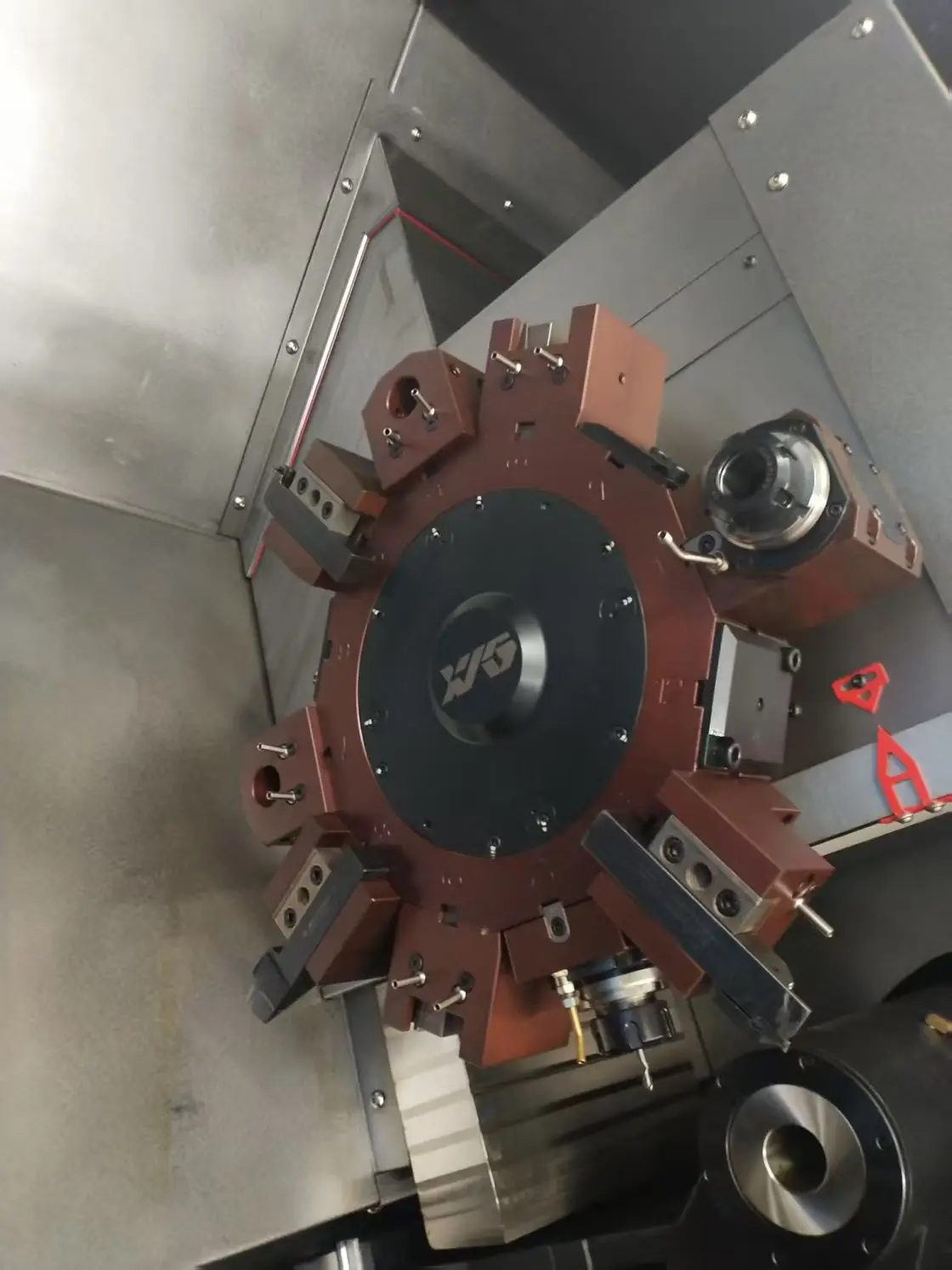 Heavy Duty 12 Station Power Turret Slant Bed 3 Axis CNC Lathe Milling ...